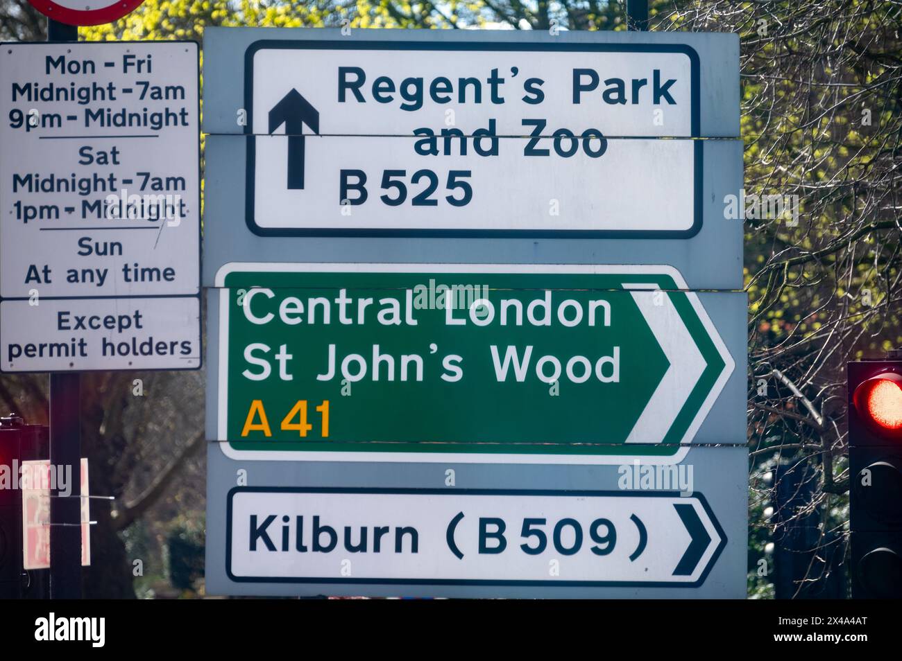 Transportation in London city, roads, road signes, street signes ...