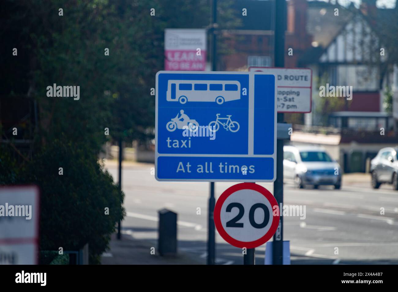 Transportation in London city, roads, road signes, street signes ...