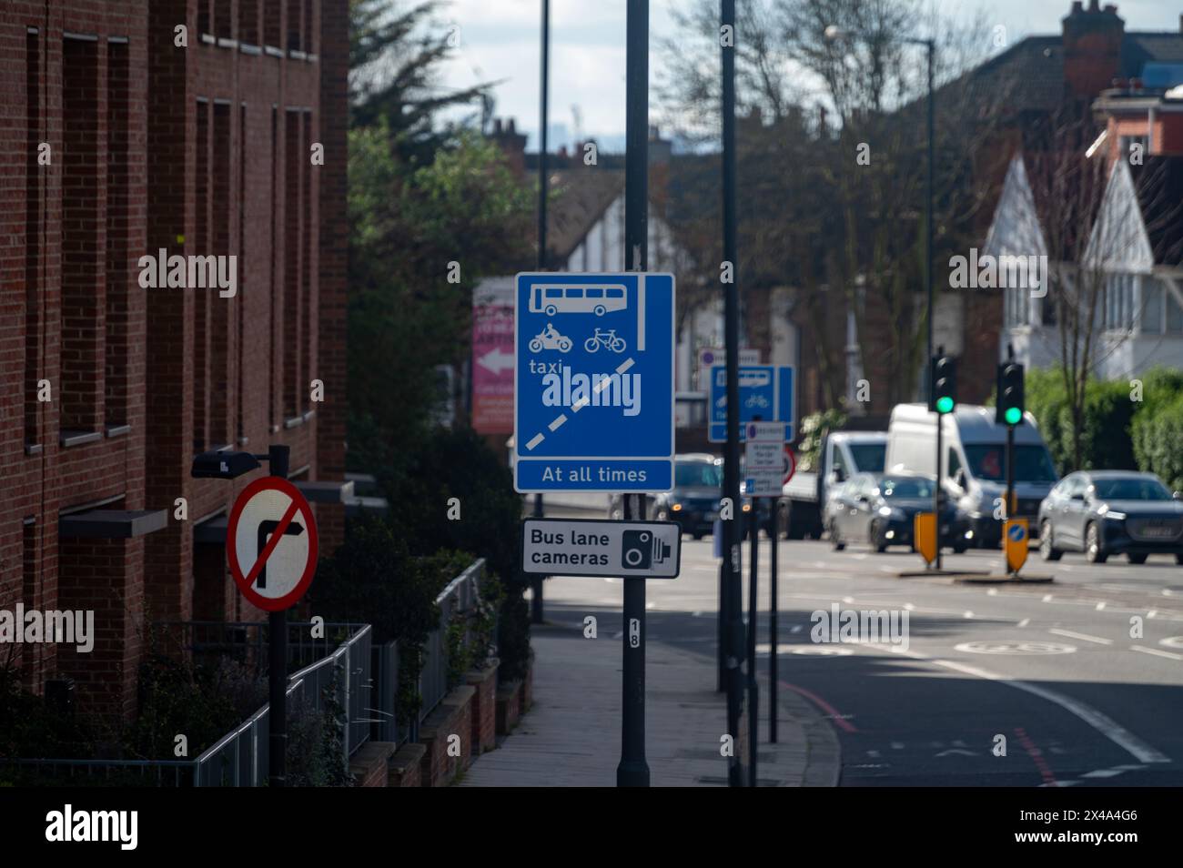 Transportation in London city, roads, road signes, street signes ...