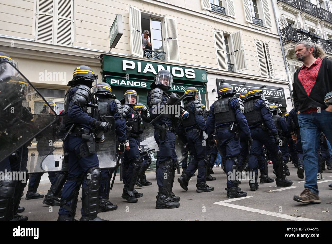 Paris, France. 01st May, 2024. Riot police take position as clashes ...