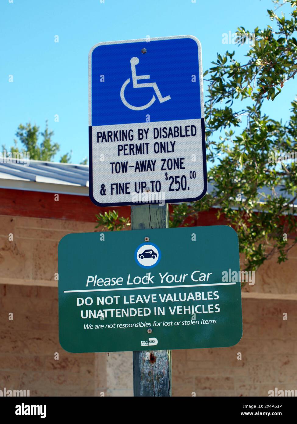 Miami, Florida, United States - April 20, 2024: Disabled parking sign ...