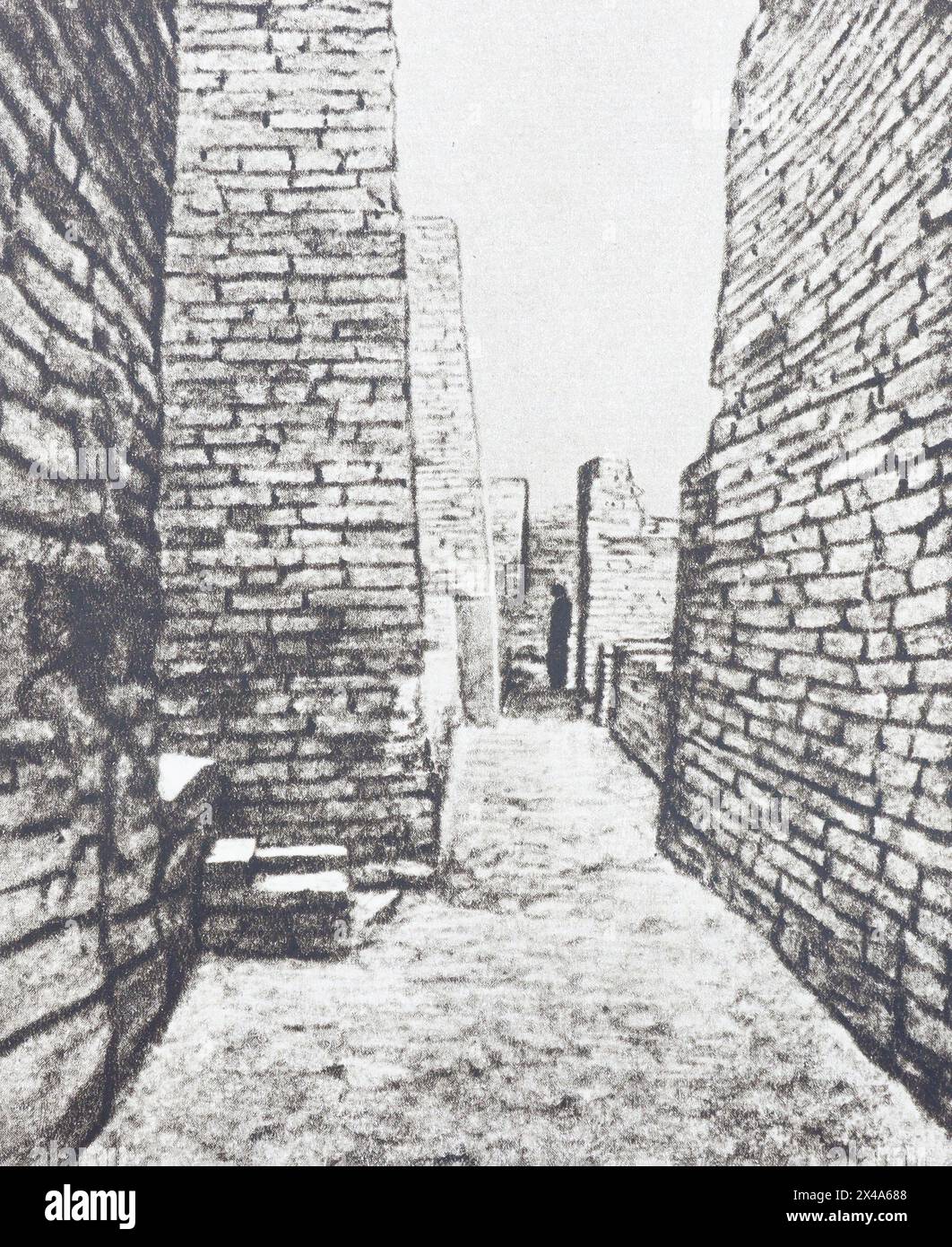 One of the alleys in Mohenjo-Daro. Photos from the first half of the ...
