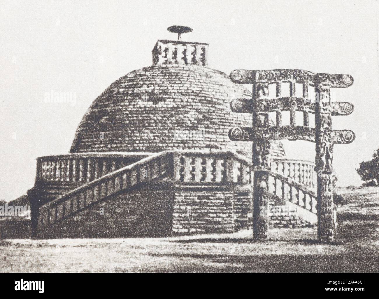 The Great Stupa - Buddhist temple in Sanchi. Photos from the first half ...