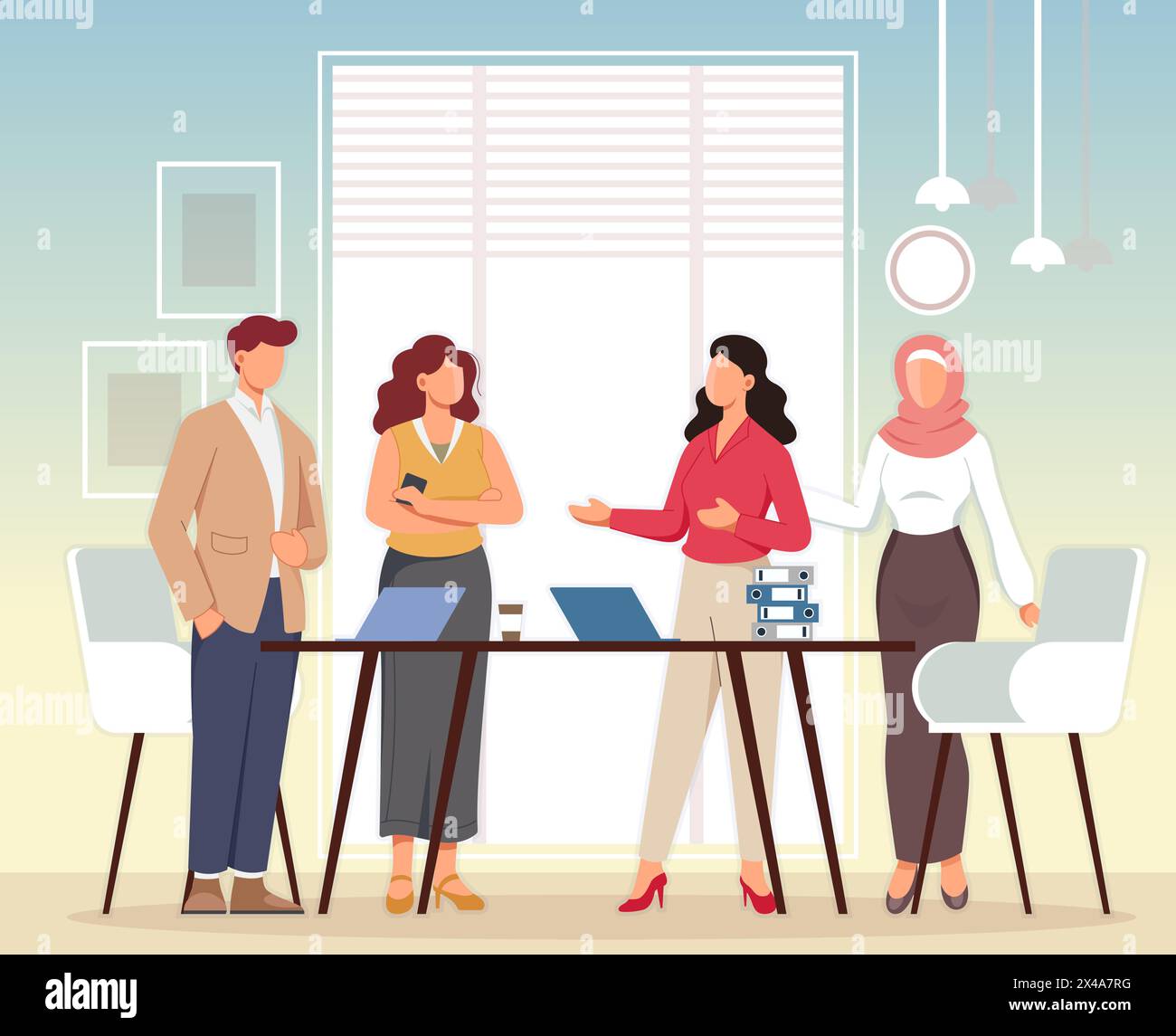 Business Meeting - Team Discussion - Stock Illustration as EPS 10 File ...