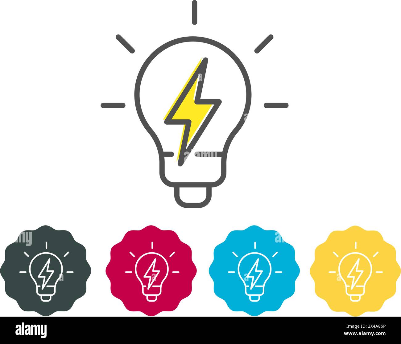 Lightning in Lightbulb - Power Idea - Stock Icon as EPS 10 File Stock ...