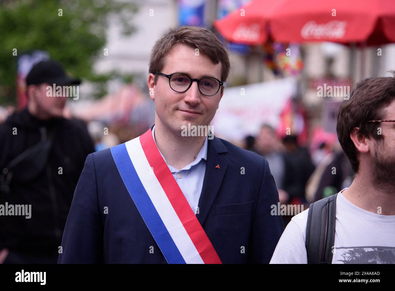 Paris, France. 01st May, 2024. Antoine Leaument during the annual rally ...