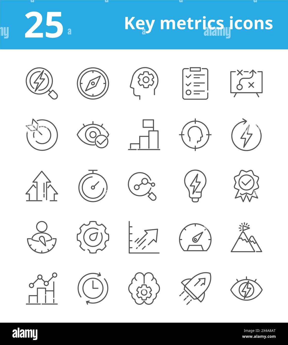 A set of 25 Key Performance Metrics Icon Set - Stock Icon as EPS 10 File Stock Vector Image ...