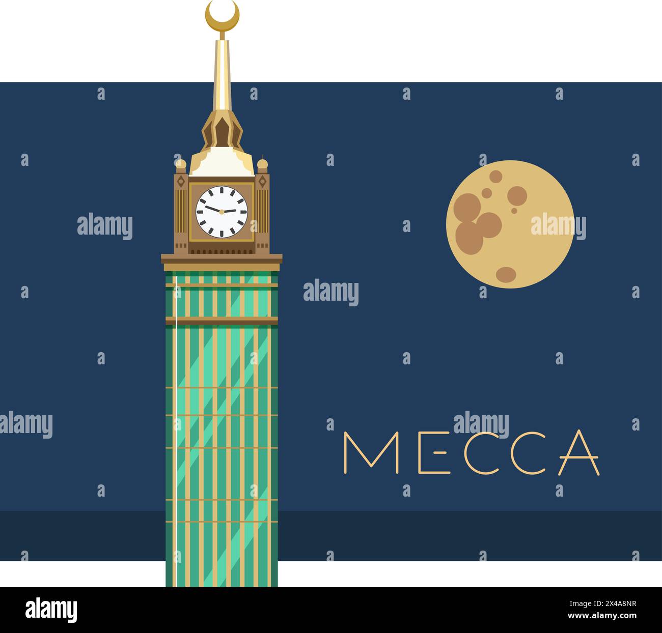 The Clock Towers formally Abraj Al Bait - Mecca Saudi Arabia - Stock ...