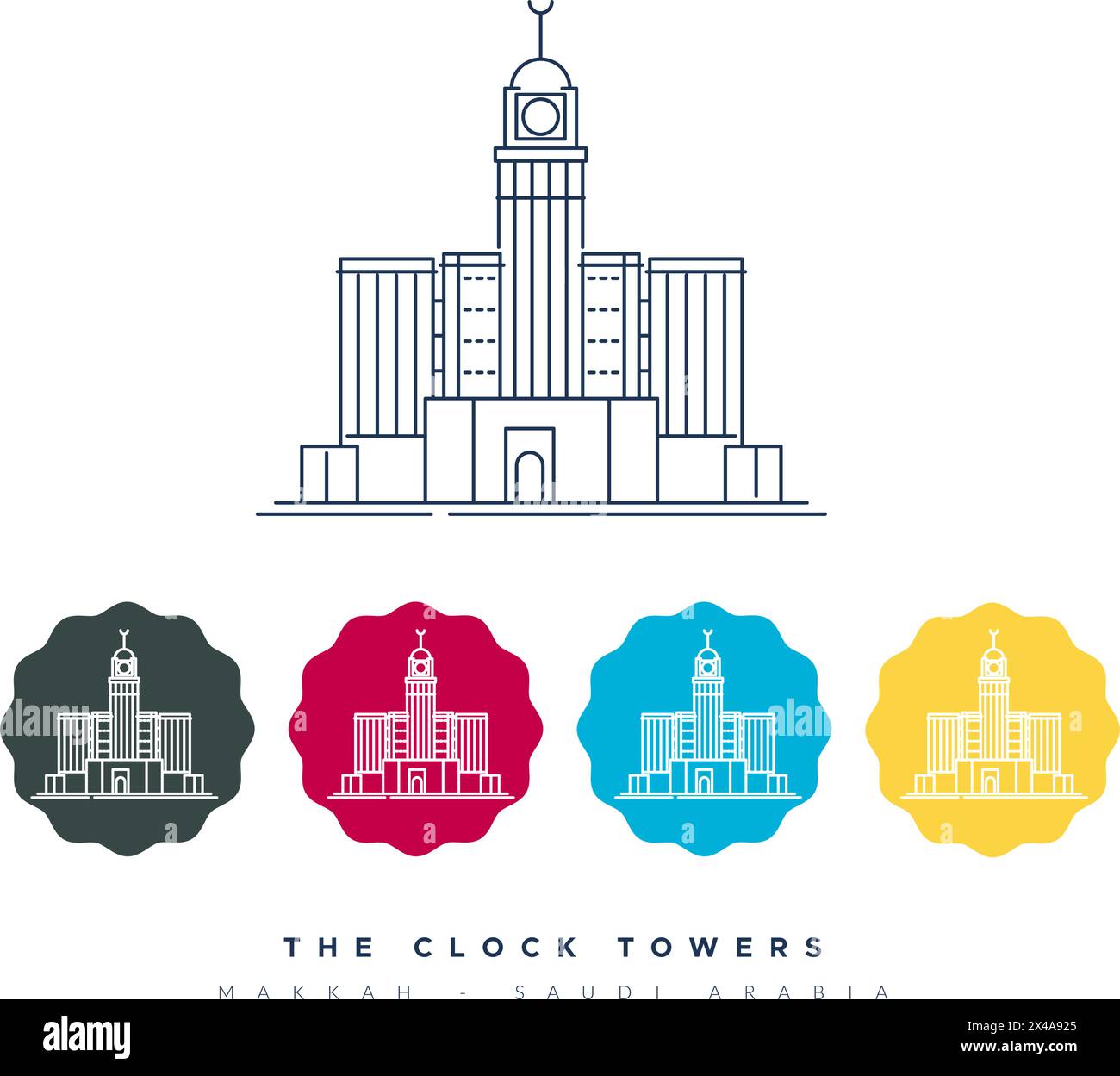 The Clock Towers formally Abraj Al Bait - Mecca Saudi Arabia - Stock ...