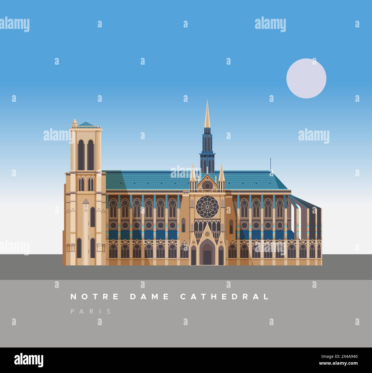 Notre Dame Cathedral - Paris - Stock Illustration as EPS 10 File Stock ...