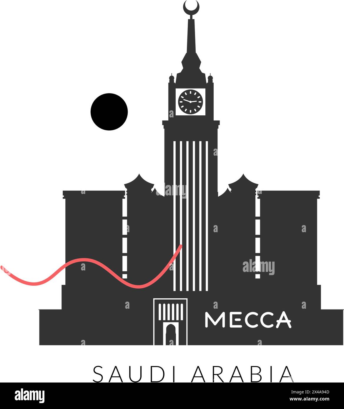 The Clock Towers formally Abraj Al Bait - Mecca Saudi Arabia - Stock ...