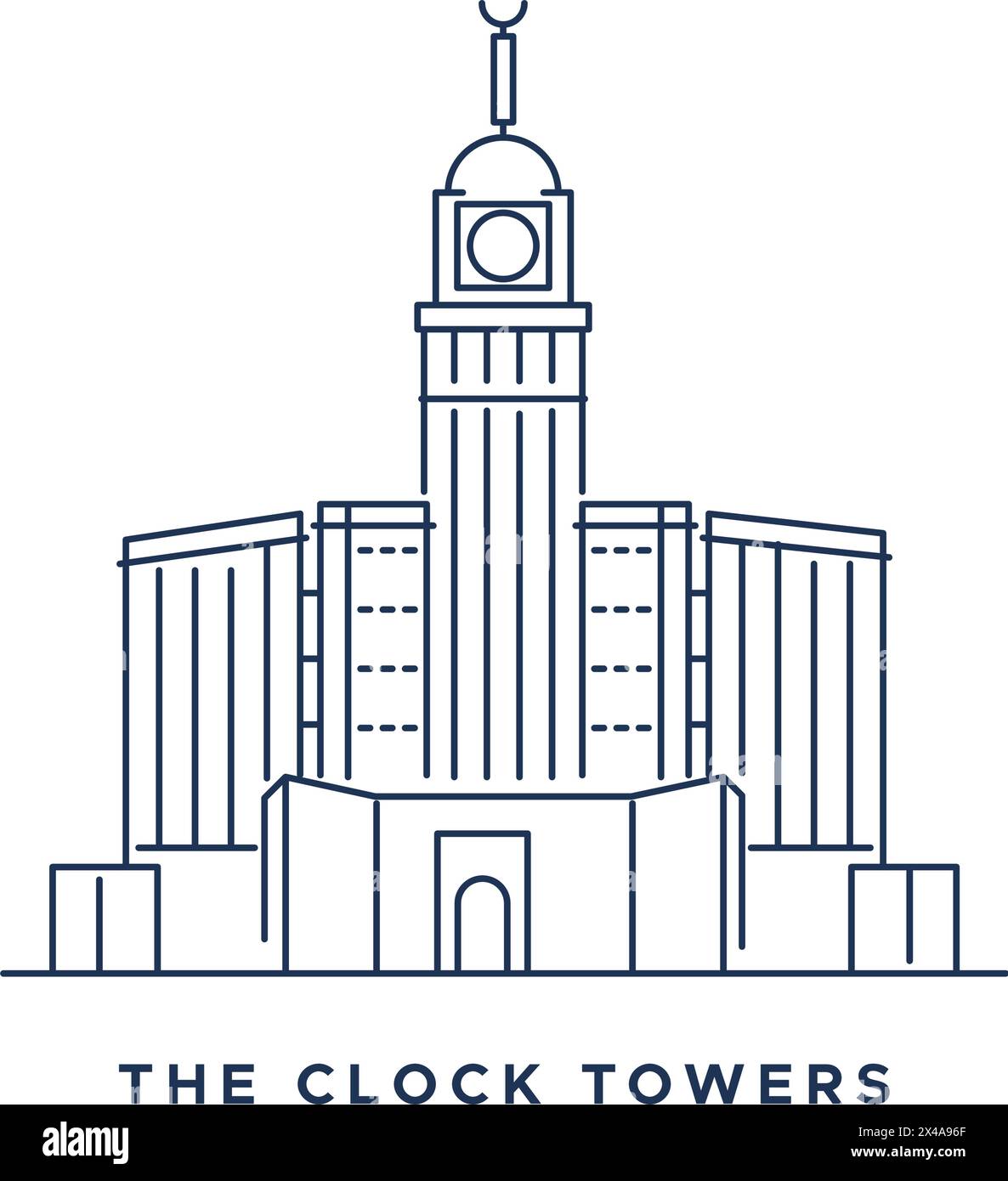 The Clock Towers formally Abraj Al Bait - Mecca Saudi Arabia - Stock Illustration as EPS 10 File ...