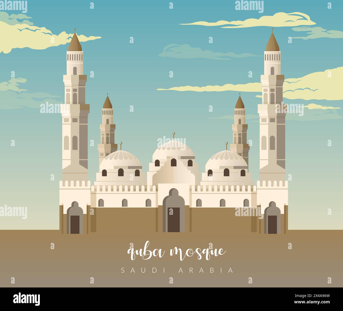 Quba Mosque , Saudi Arabia - Stock Illustration as EPS 10 File Stock ...