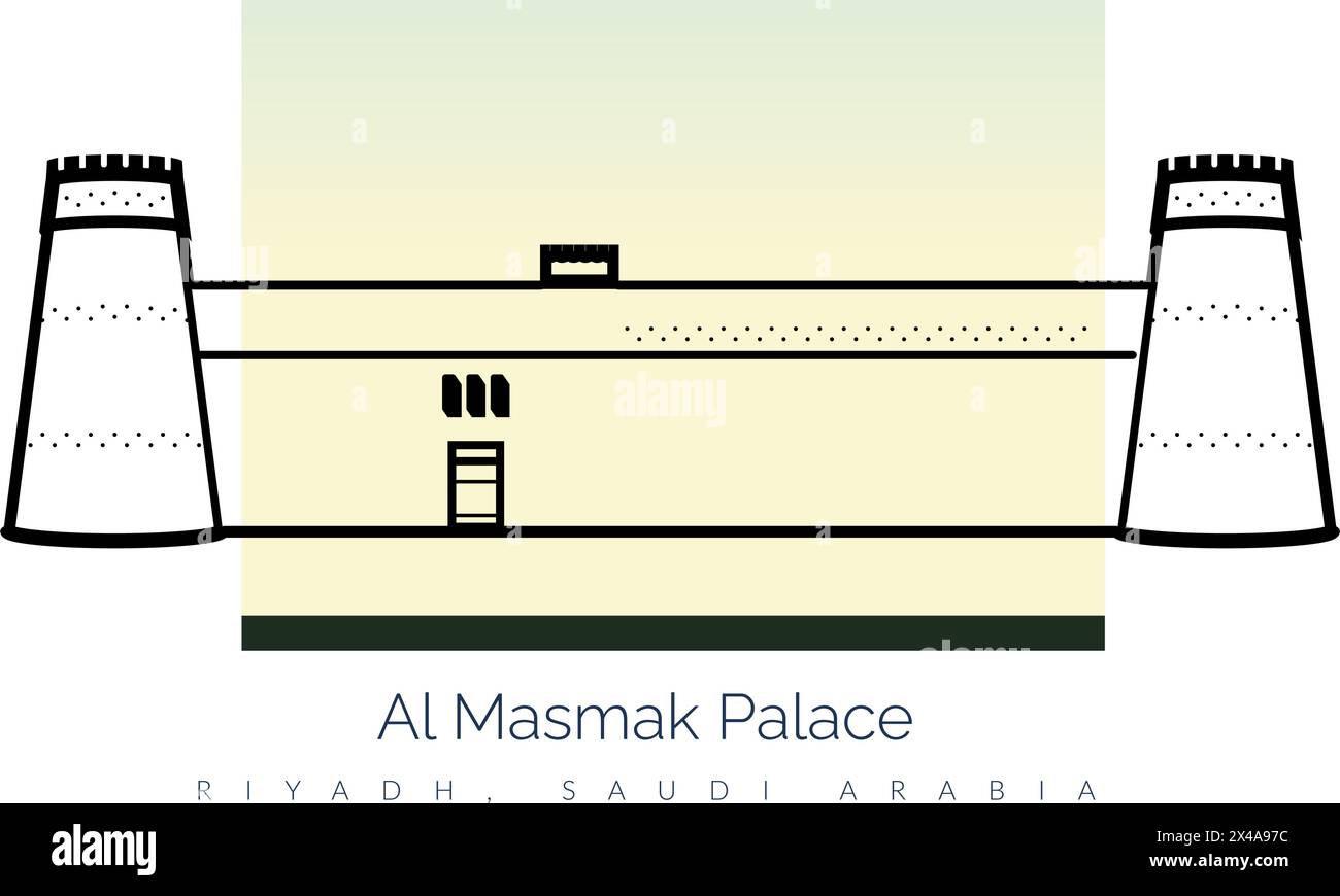 Masmak Fortress - Riyadh, Saudi Arabia - Stock Illustration as EPS 10 ...