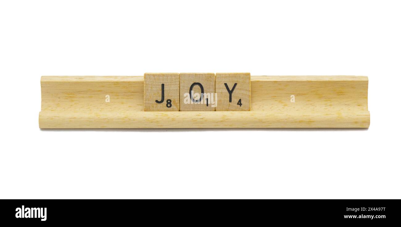 Miami, Florida 5-1-2024 JOY made with square wooden tile English ...