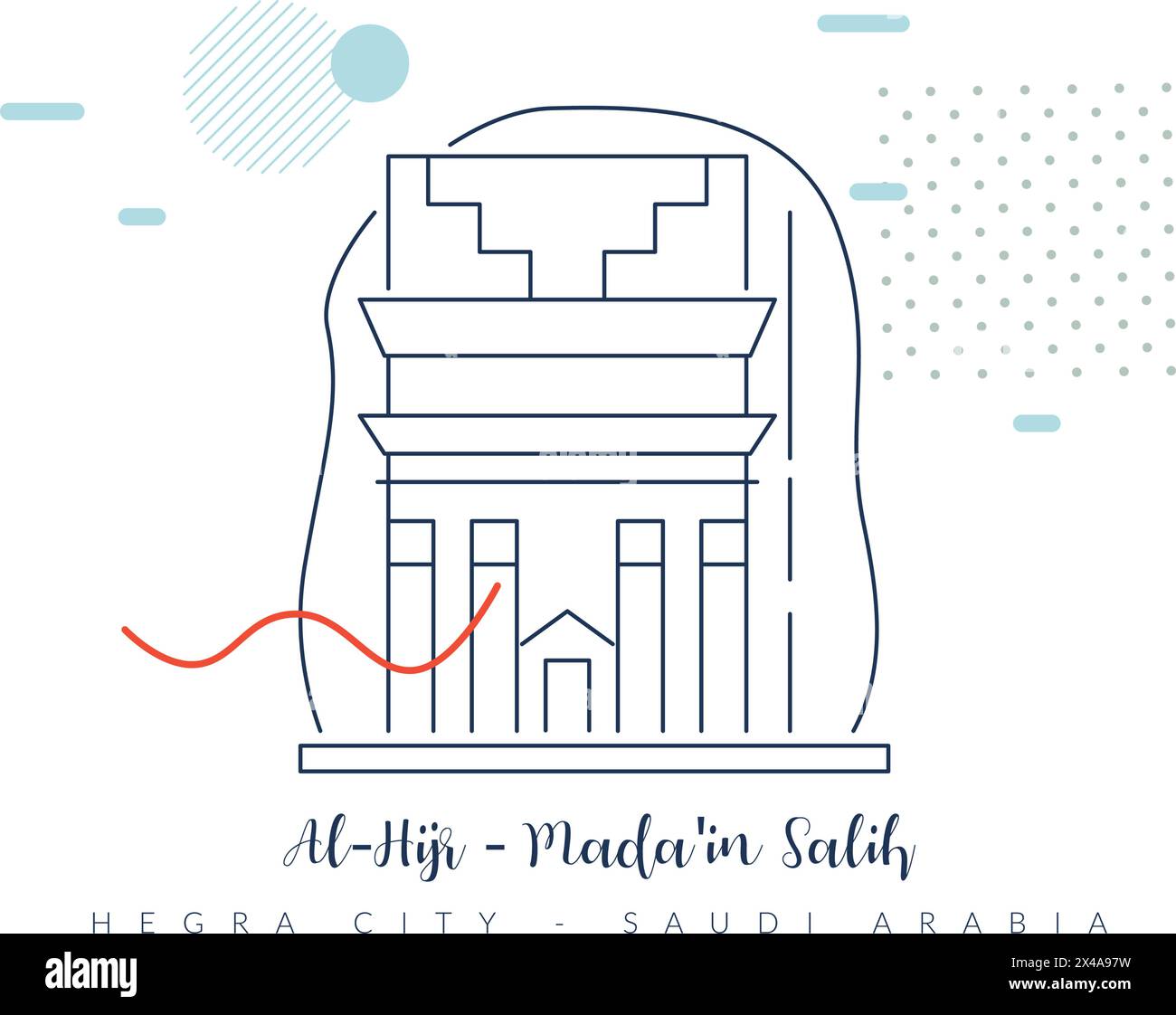 Al-Hijr Madain Saleh - Hegra , Saudi Arabia - Stock Illustration as EPS ...