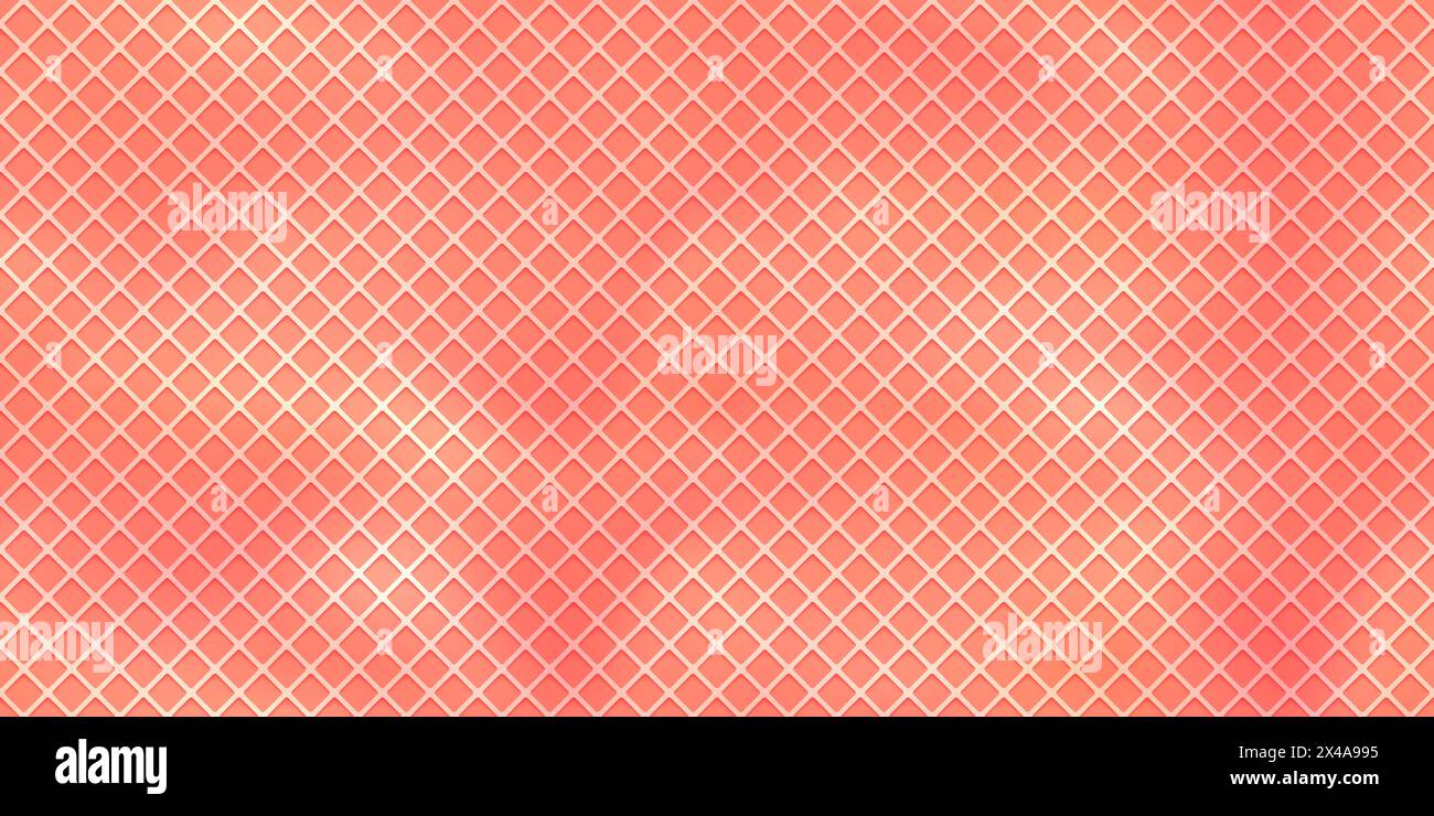 Pink strawberry ice cream cone with diamond texture or Belgian waffle ...