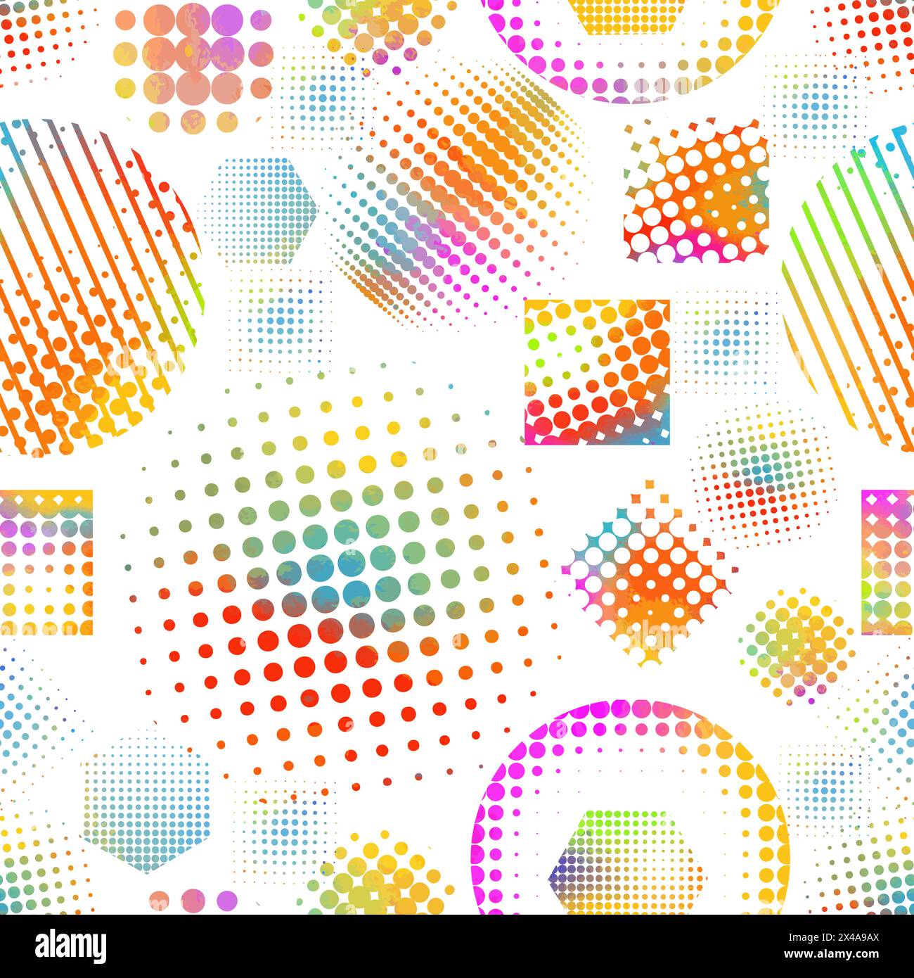Halftone colored dots. Seamless background. hand drawing. Not AI ...