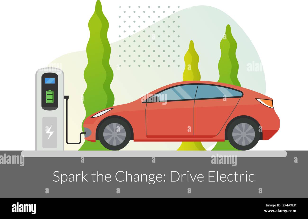 Electric Vehicle Charging Station against Cityscape - Stock ...