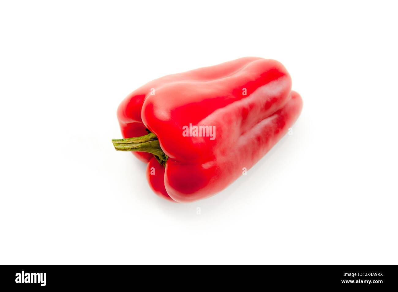 Whole red bell pepper (capsicum) known as sweet bell pepper, paprika ...