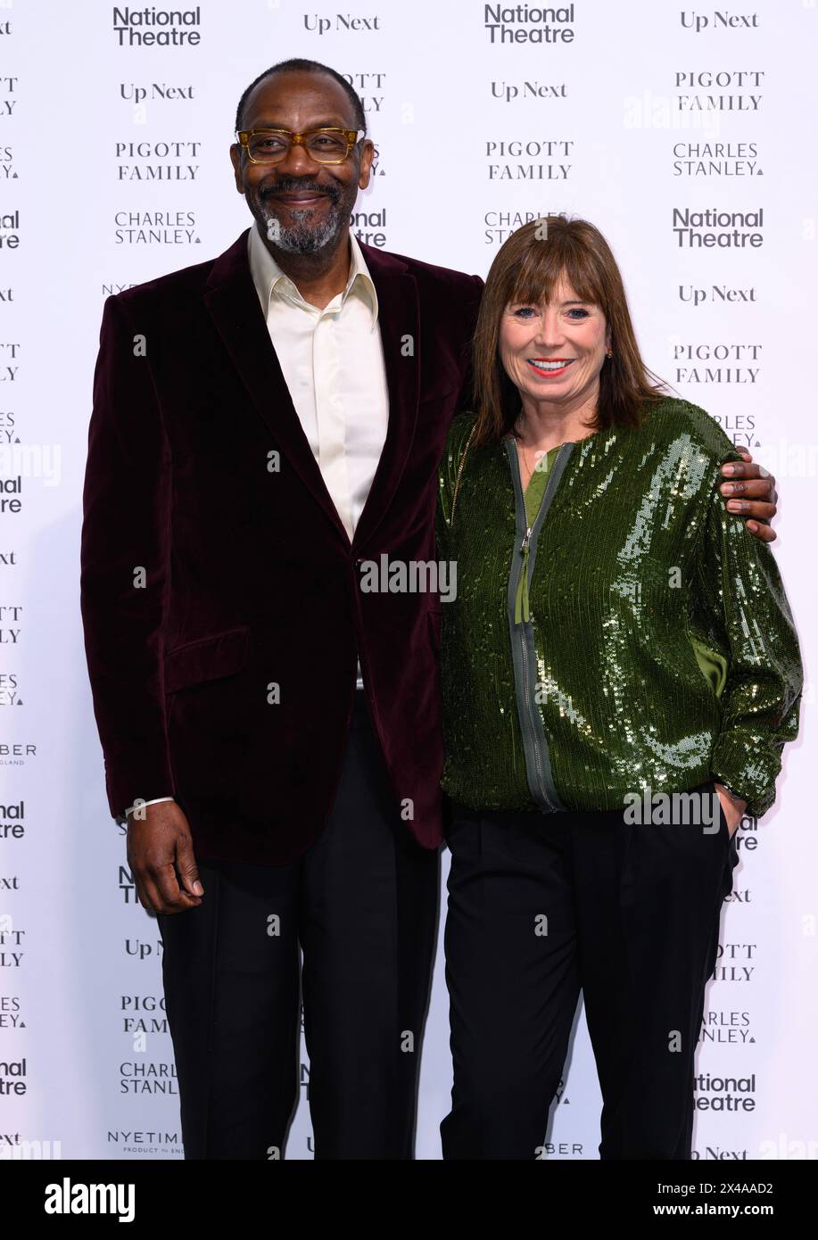 London, UK. May 1st, 2024. Lenny Henry and Lisa Makin arriving at the ...