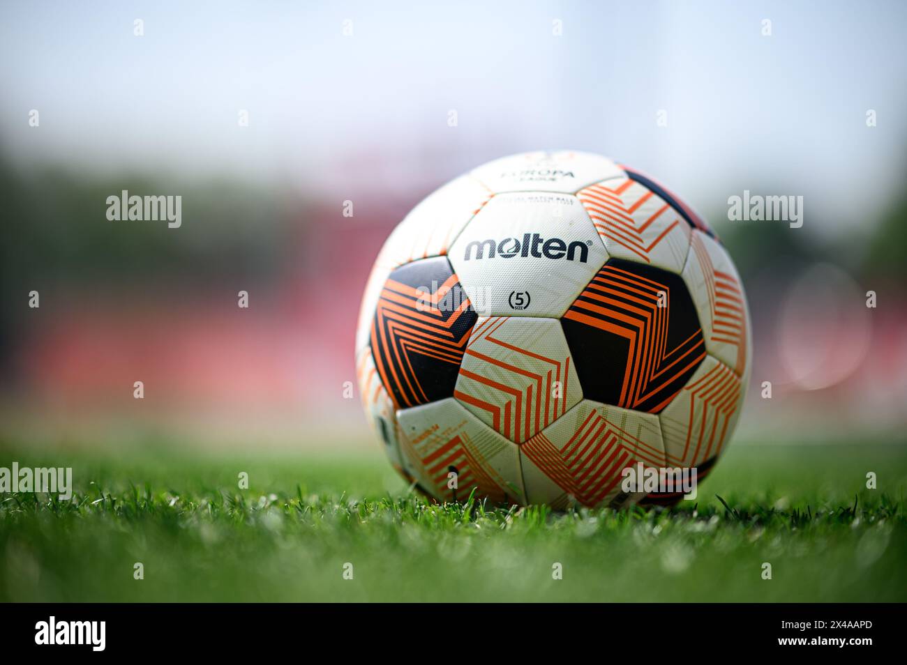 LEVERKUSEN, GERMANY - 1 MAY, 2024: The official football ball molten at ...