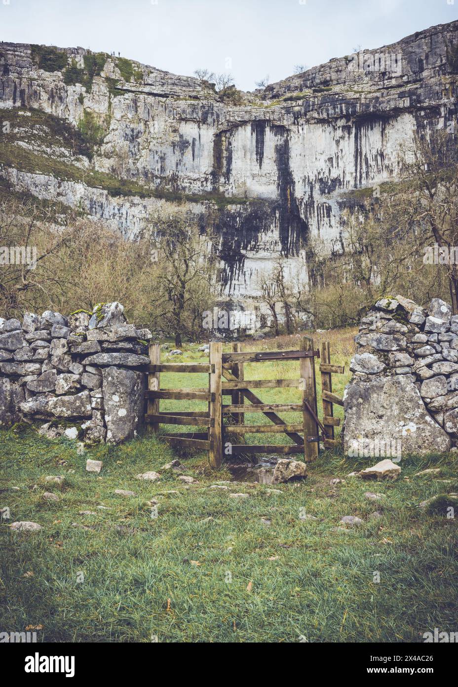 Landscape around Malham Cove in Malham Dale in North Yorkshire Stock ...