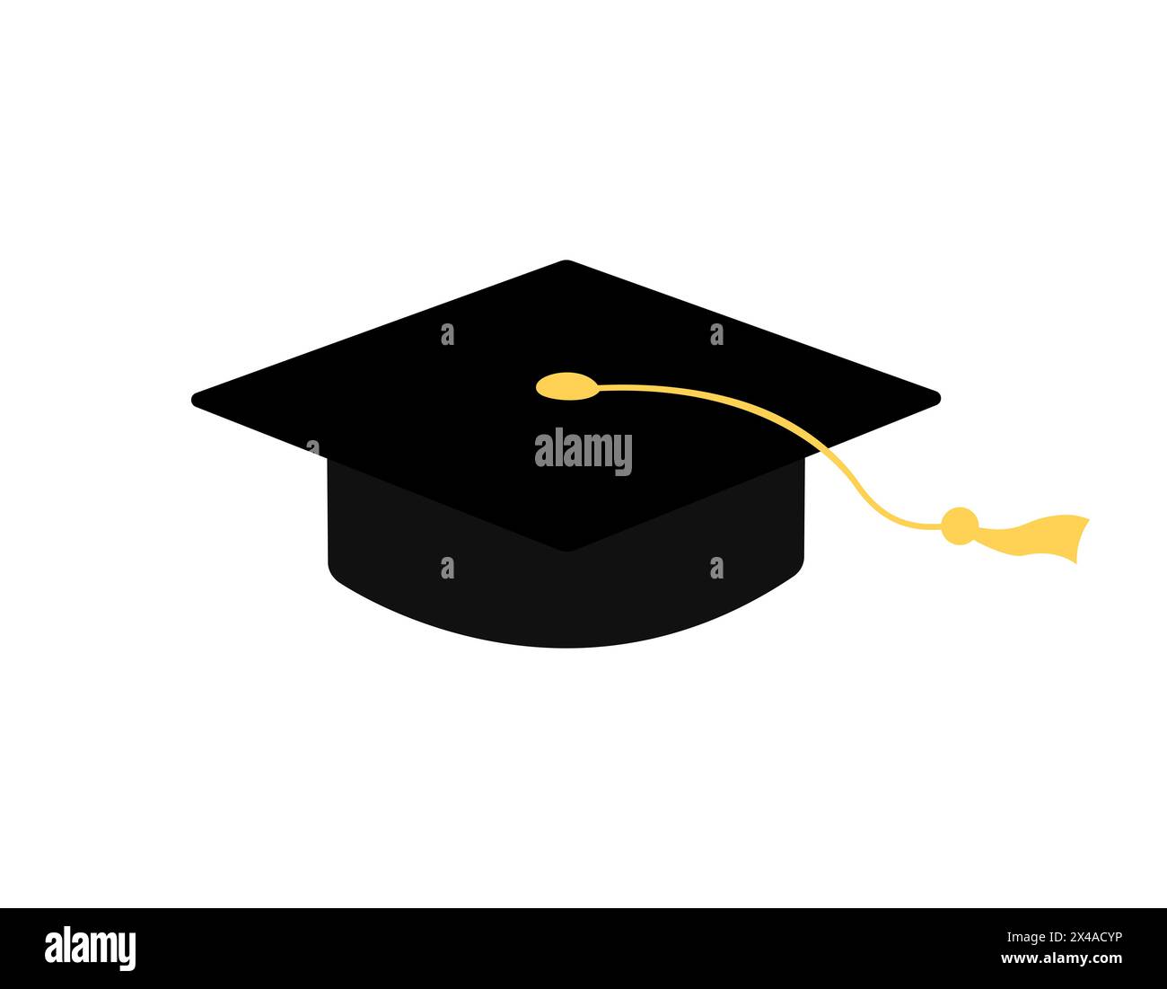 Graduation cap vector flat illustration. Square academic hat isolated ...