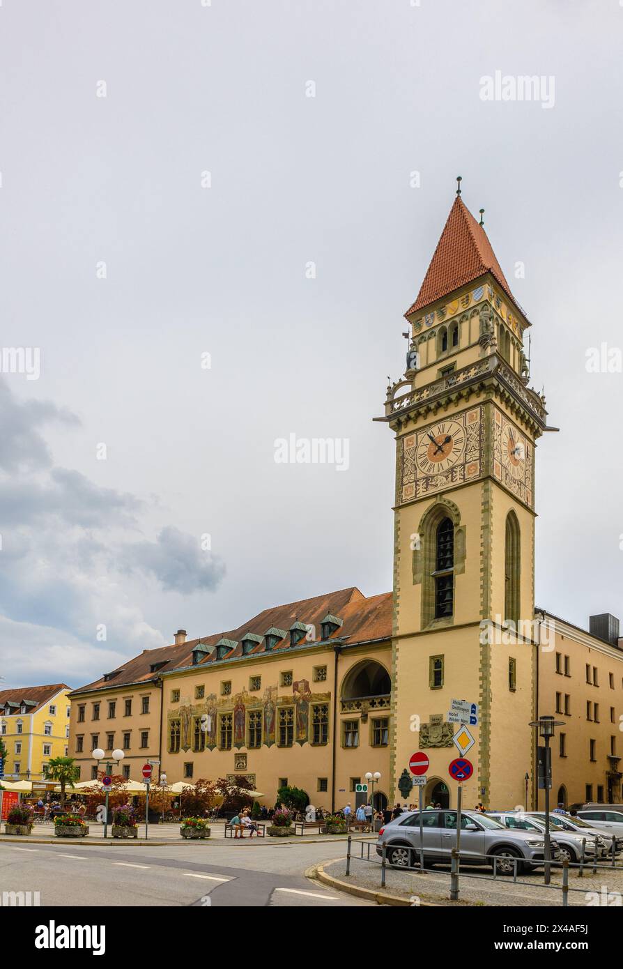 Passau, Germany - July 21, 2023: Colorful fasade of Altes Rathaus, Old ...