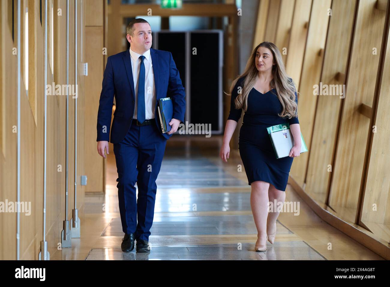 Edinburgh Scotland Uk 01 May 2024 Douglas Ross Msp And Meghan Gallacher Msp At The Scottish