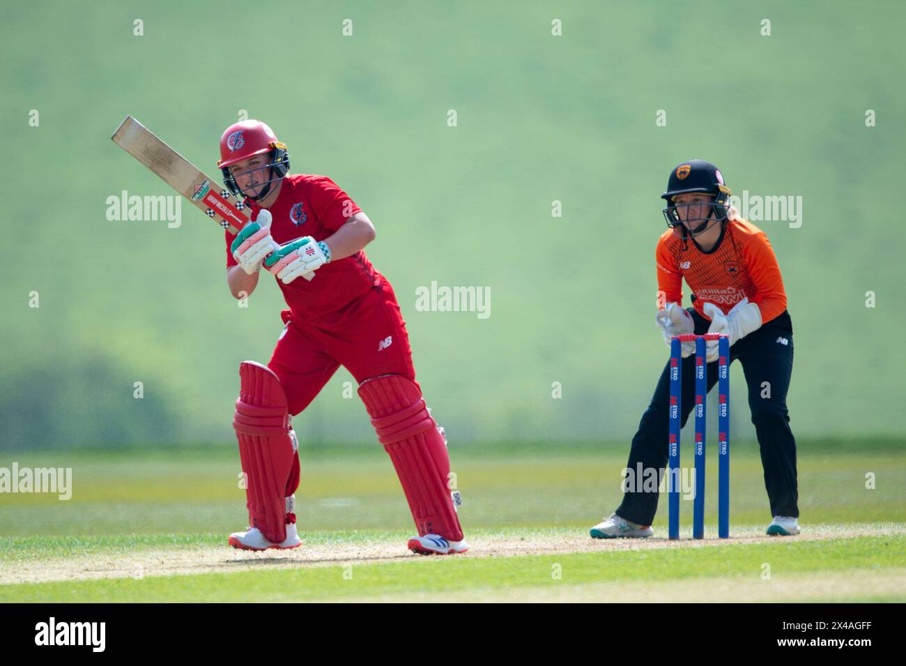 Stokenchurch, UK, 1st May 2024. Seren Smale of Thunder batting during ...