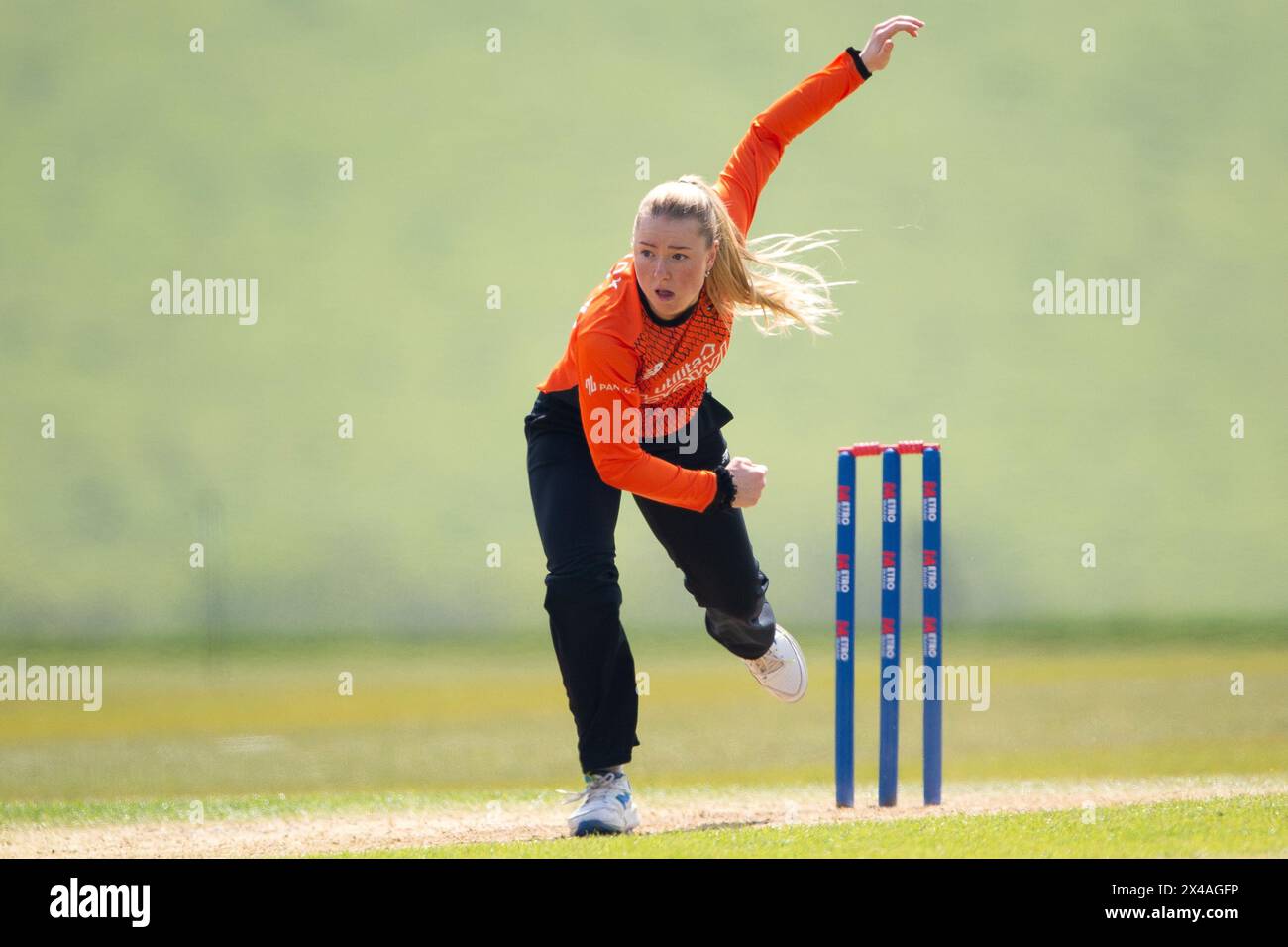 Stokenchurch, UK, 1st May 2024. Alice Monaghan of Southern Vipers ...