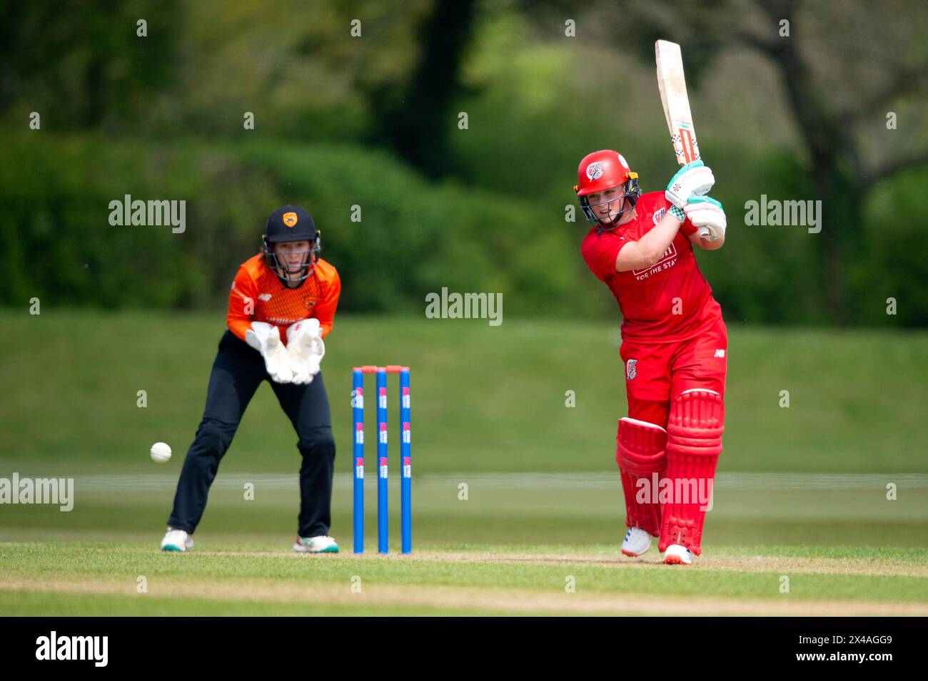 Stokenchurch, UK, 1st May 2024. Seren Smale of Thunder batting during ...