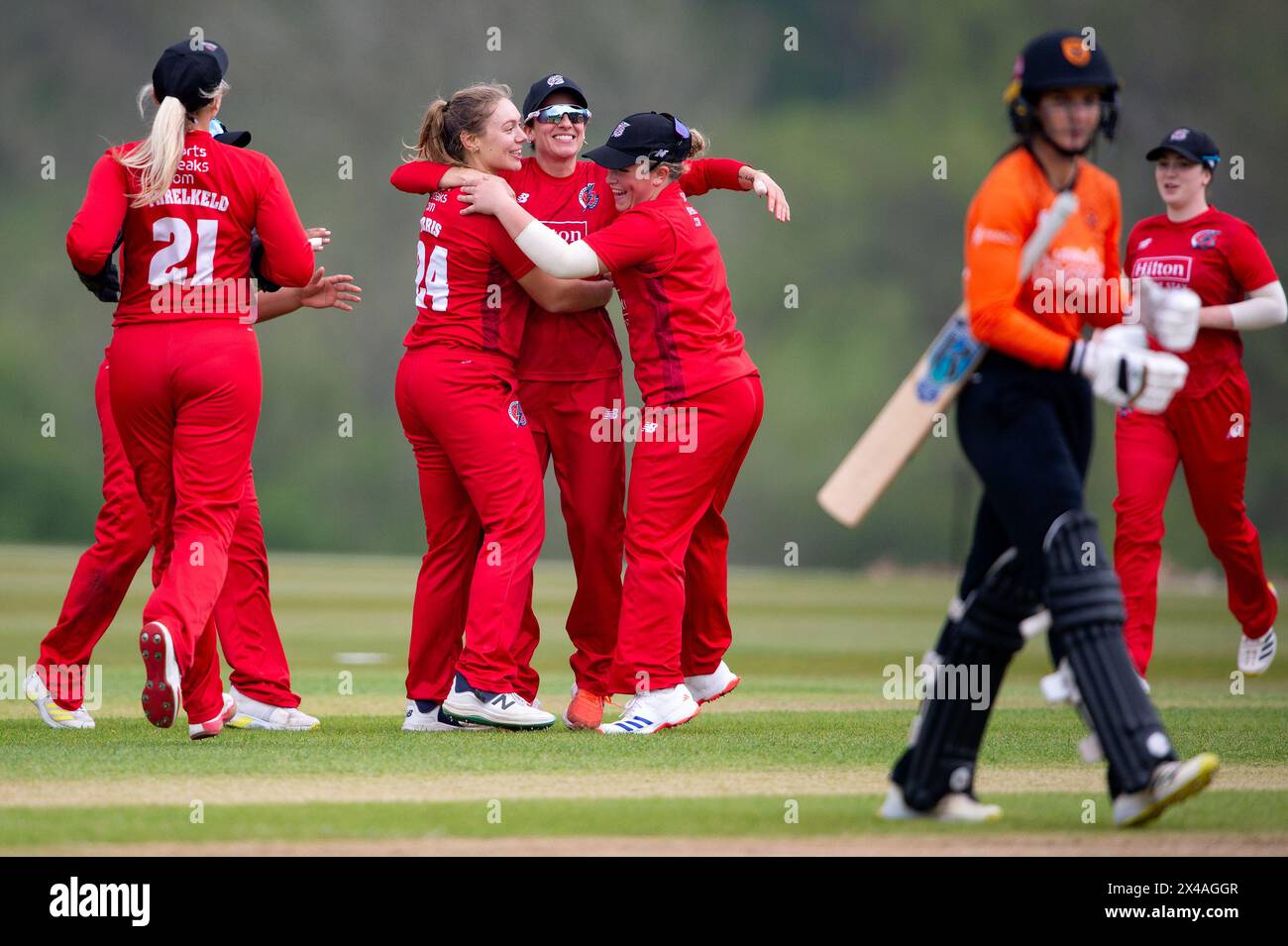 Stokenchurch, UK, 1st May 2024. Fi Morris (centre) and Thunder team ...