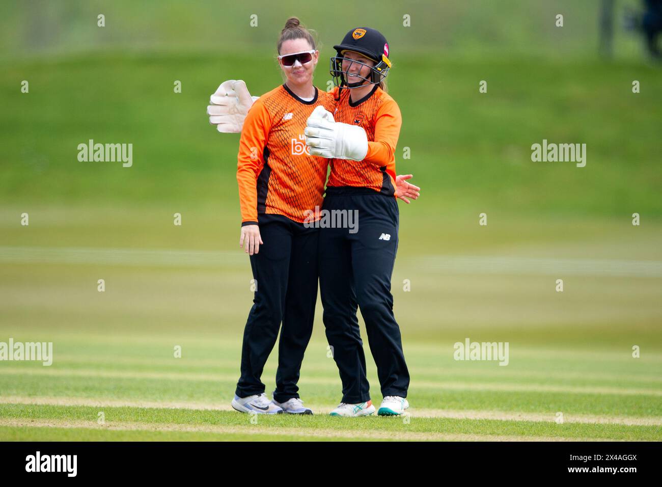 Stokenchurch, UK, 1st May 2024. Linsey Smith (left) and Rhianna Southby ...