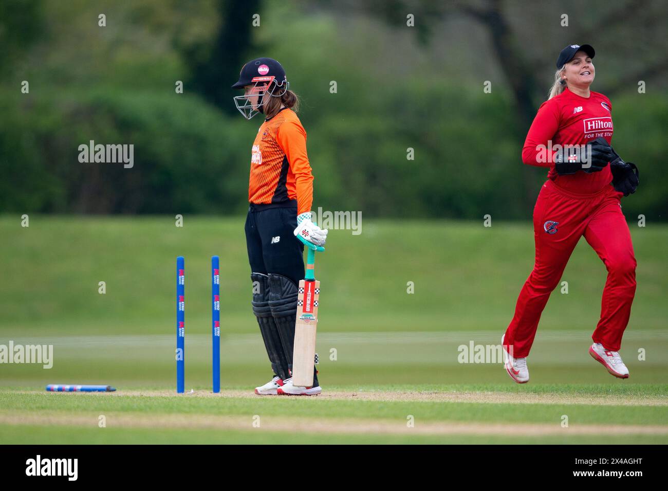 Stokenchurch, UK, 1st May 2024. Ella McCaughan of Southern Vipers looks ...