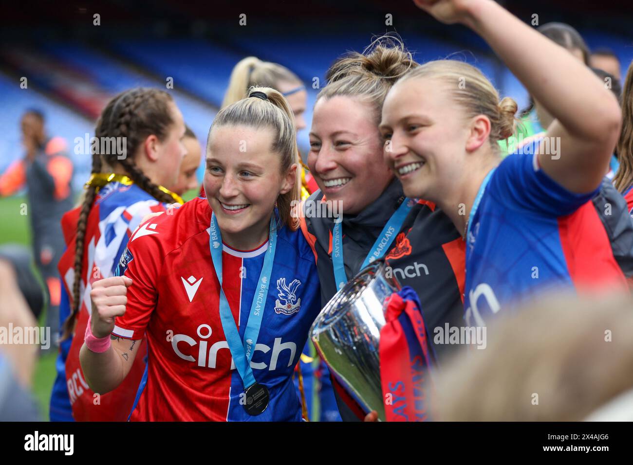 London, UK. 28th April, 2024. Anna Filbey, Lauara Kaminski and Elise ...