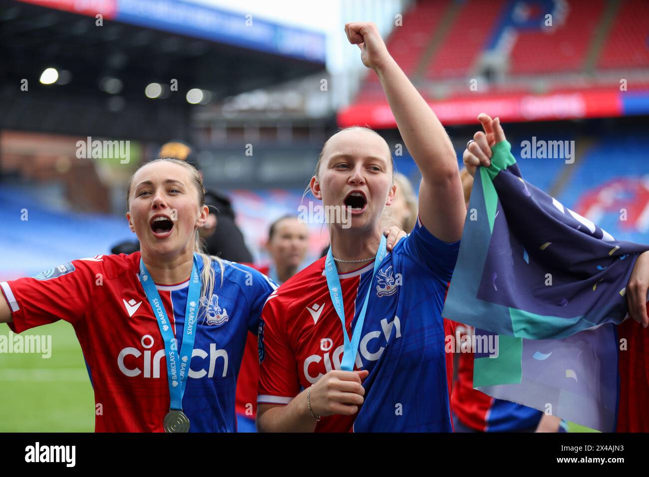 London, UK. 28th April, 2024. Annabel Johnson and Elise Hughes during ...