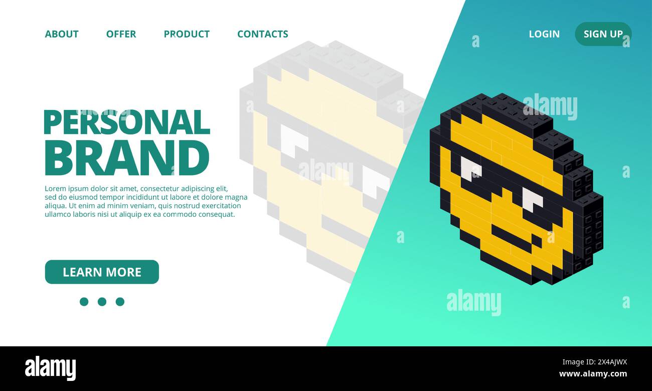 Web template with a cool smiley. Vector Stock Vector Image & Art - Alamy