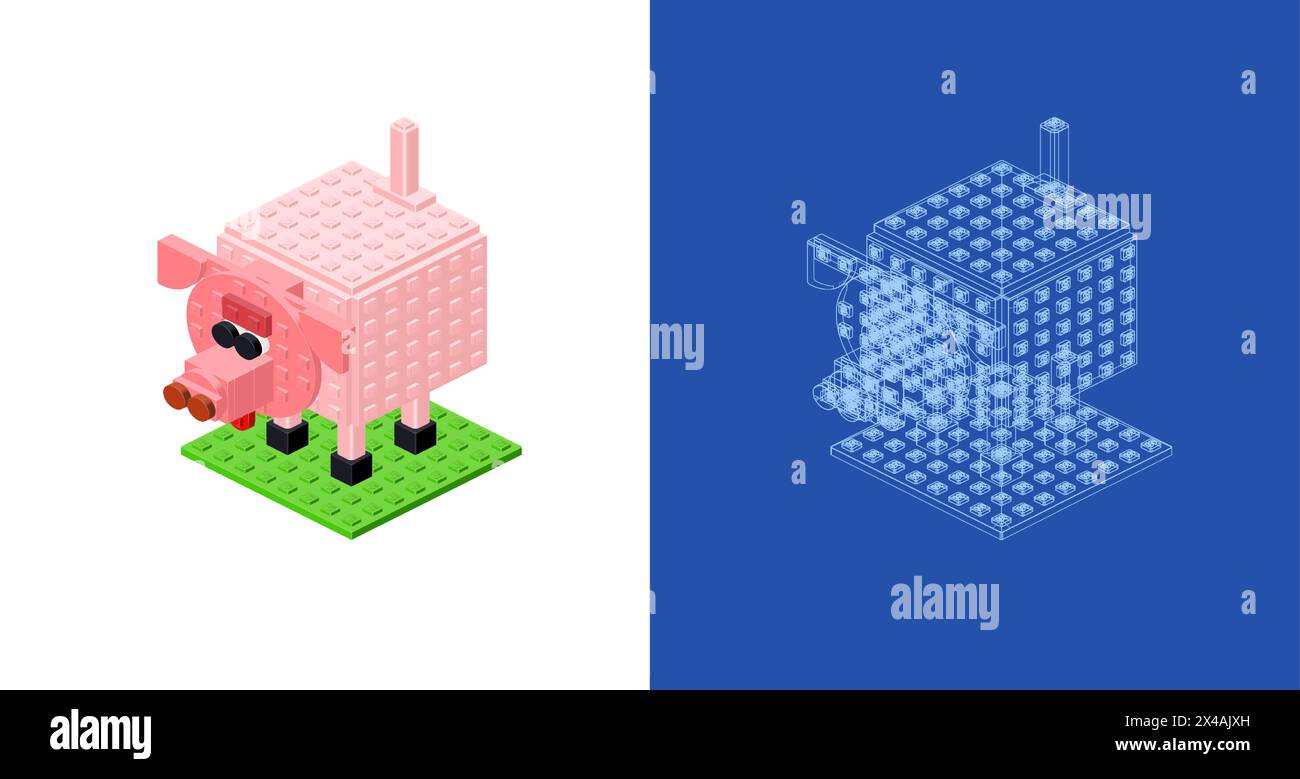 Pig project for print and decoration. Vector clipart Stock Vector Image ...