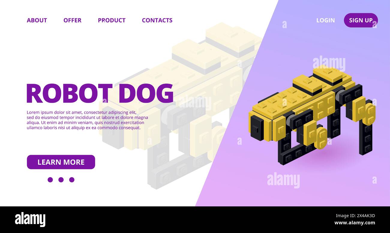 Web template with a modern robot. Vector Stock Vector Image & Art - Alamy