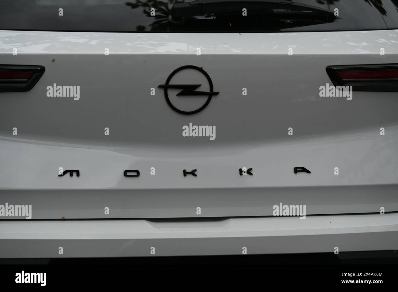 Logo Schriftzug des deutschen Automobilhersteller OPEL an einem Auto ...