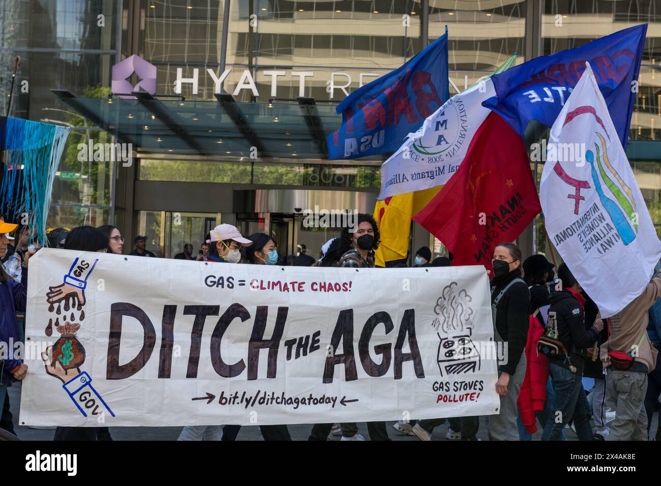 Seattle, USA. 1st May 2024. Protestors in the Seattle May Day March ...