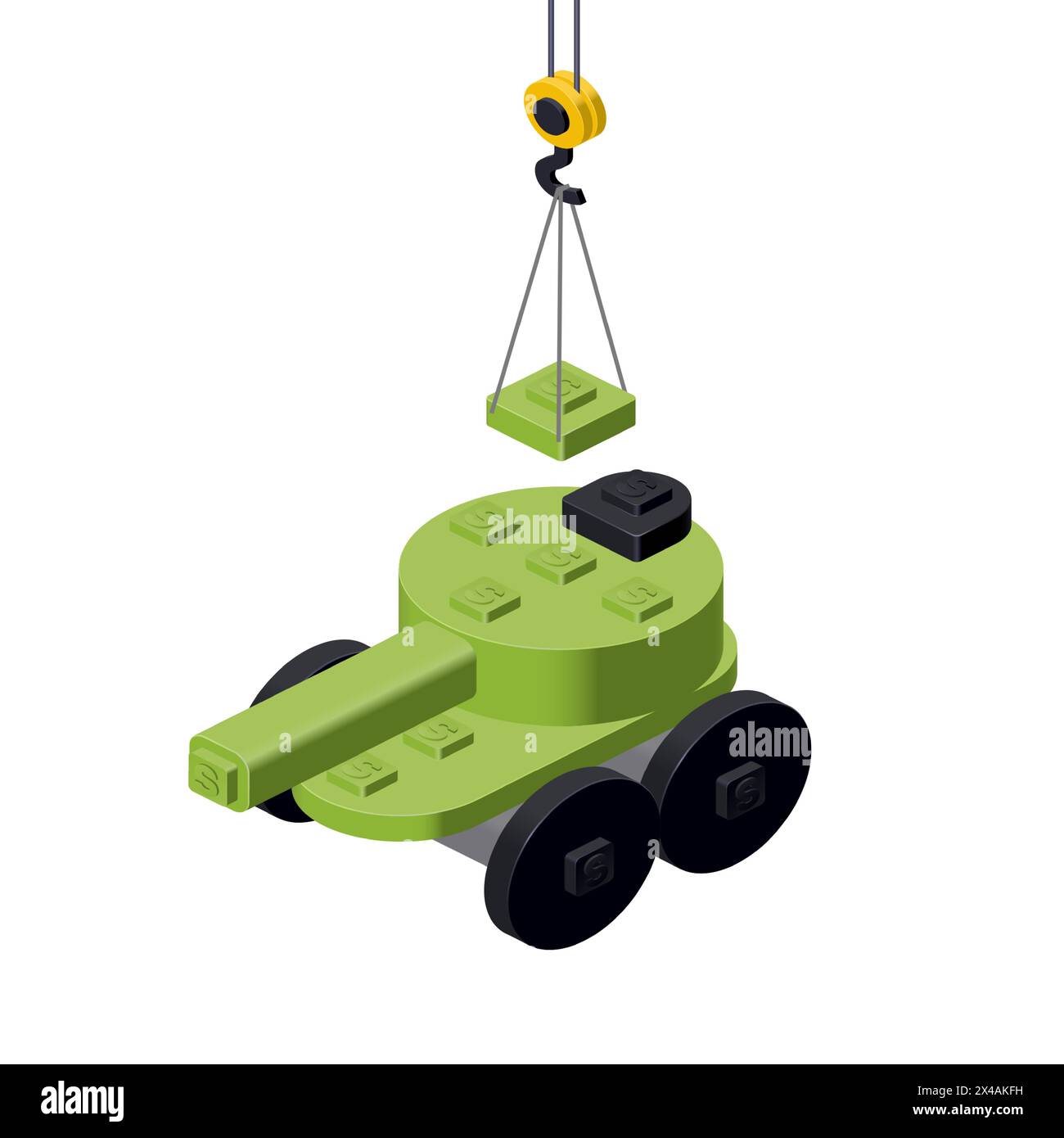 Tank repair concept on white background. Vector Stock Vector Image ...