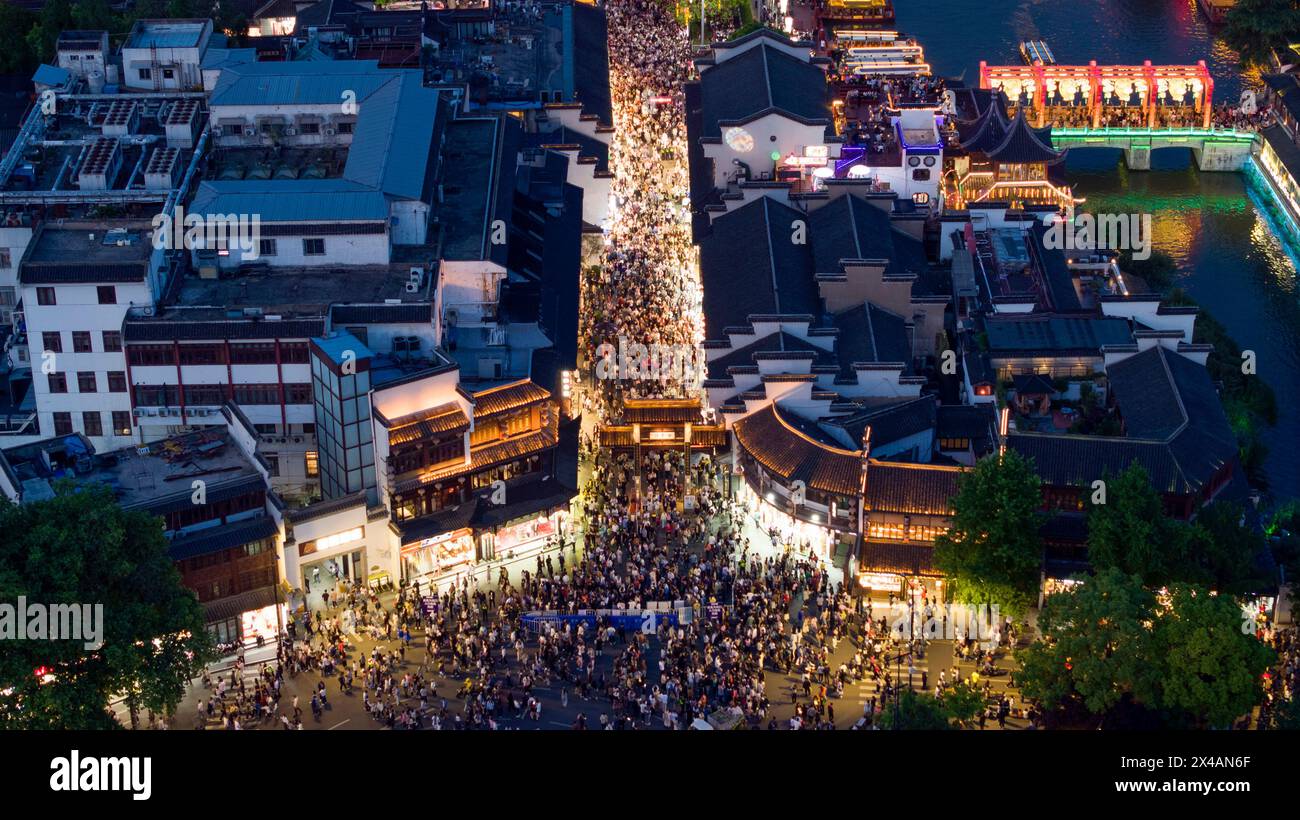 NANJING, CHIAN - MAY 1, 2024 - Tourists visit the Confucius Temple ...