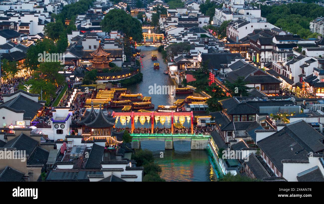 NANJING, CHIAN - MAY 1, 2024 - Tourists visit the Confucius Temple ...