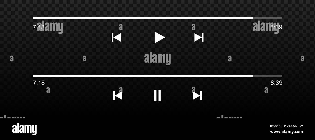 Playback icon set Black and White Stock Photos & Images - Alamy
