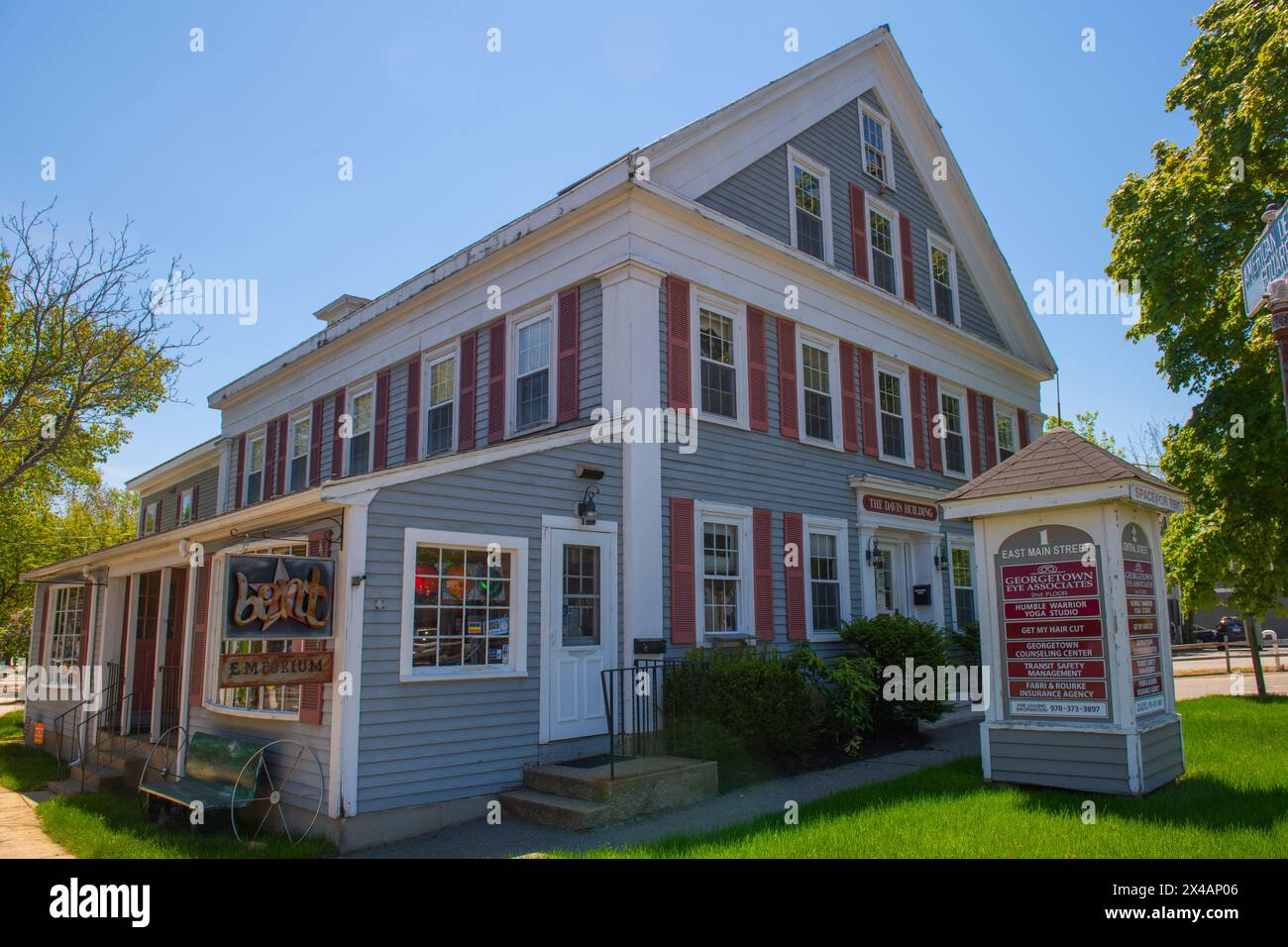 The Davis Building at 1 E Main Street at Central Street in historic ...