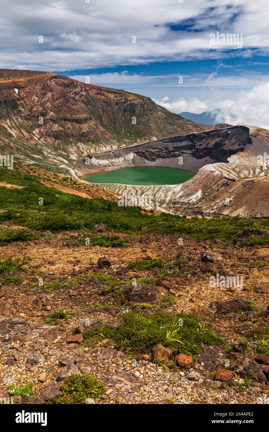 Okama crater of Zao, Okama means cooking pot, near summit of Mount Zao ...