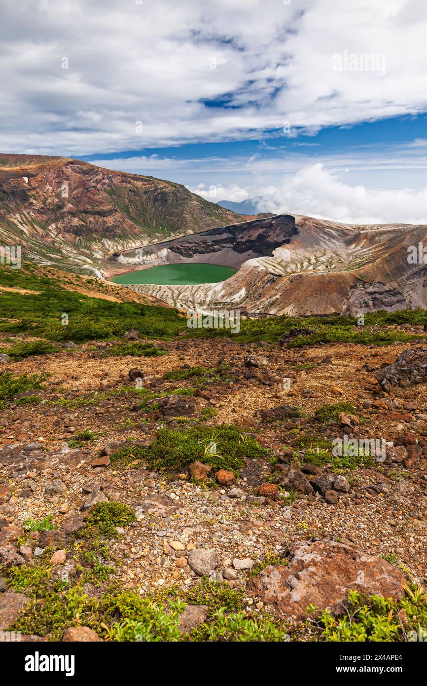 Okama crater of Zao, Okama means cooking pot, near summit of Mount Zao ...